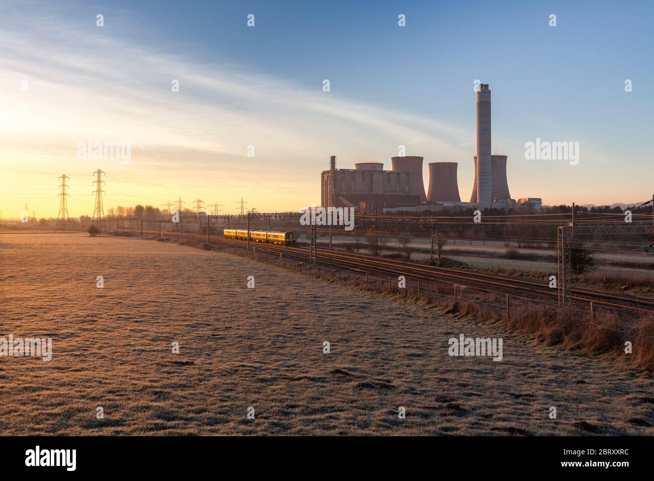 London Midland Siemens Desiro class 350 electric train passing the coal ...