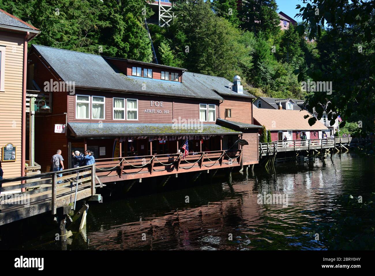 Historic boardwalk, Creek Street, Ketchikan, Alaska, USA, 49th State ...