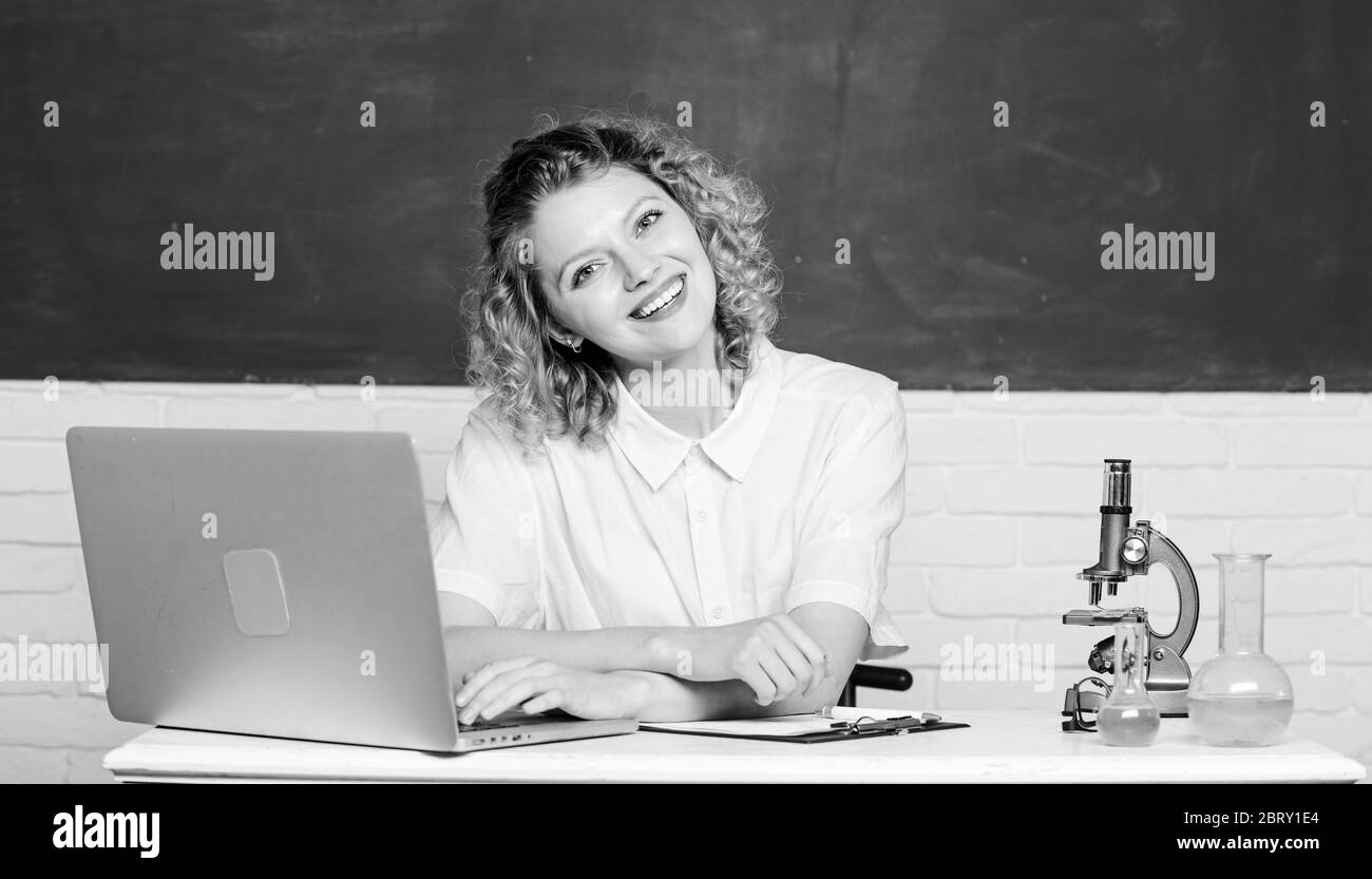 Genetics biology science. scientist teacher at school lab. biology ...