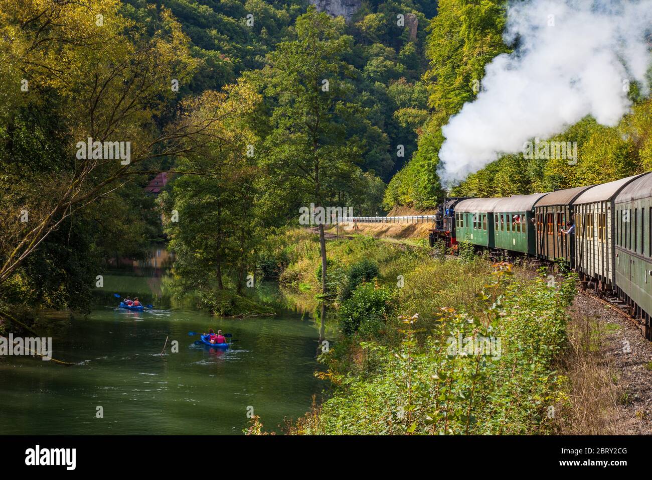 Steam train in Behringersmühle, Germany Stock Photo - Alamy