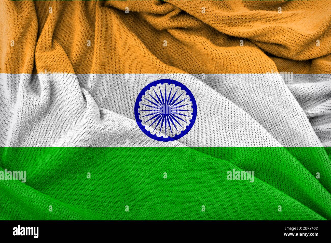 Fabric texture of India national flag Stock Photo - Alamy