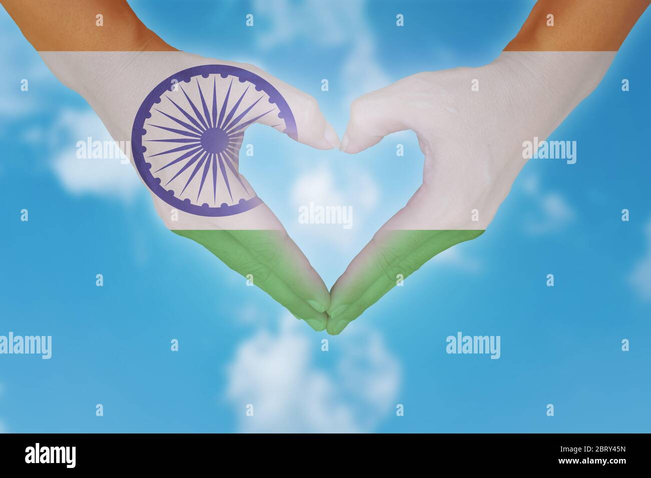 Indian hand heart hi-res stock photography and images - Alamy