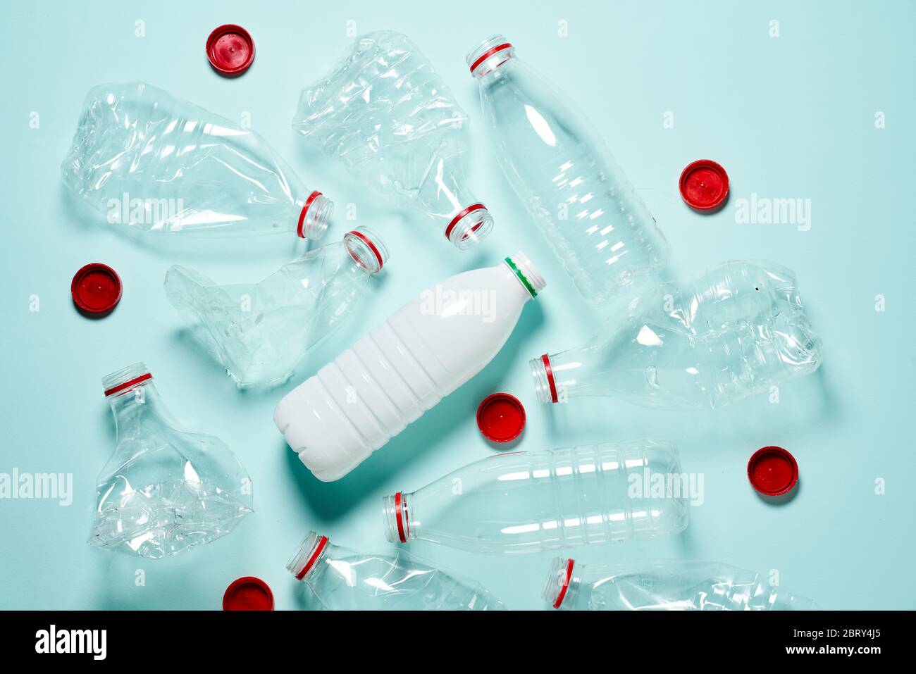 Used plastic beverage bottles. Concept of recycling and segregation ...