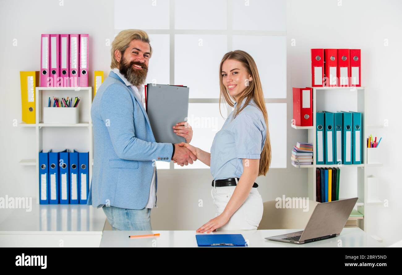 partnership and collaboration. boss and employee. businessman work with ...