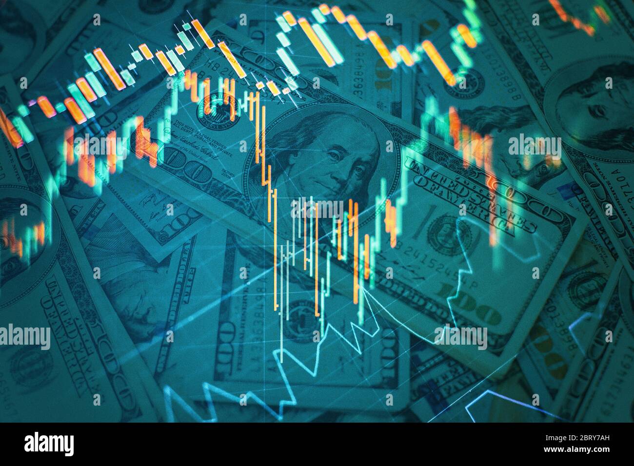 Abstract glowing forex chart interface wallpaper. Investment, trade ...