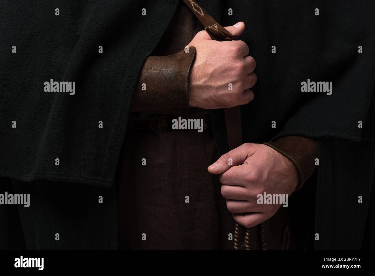 close up view of medieval Scottish man hands Stock Photo - Alamy