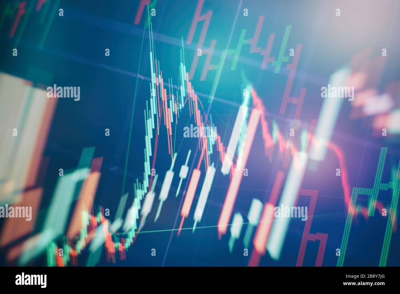 The Forex graph chart on the digital screen. Sustainable portfolio ...