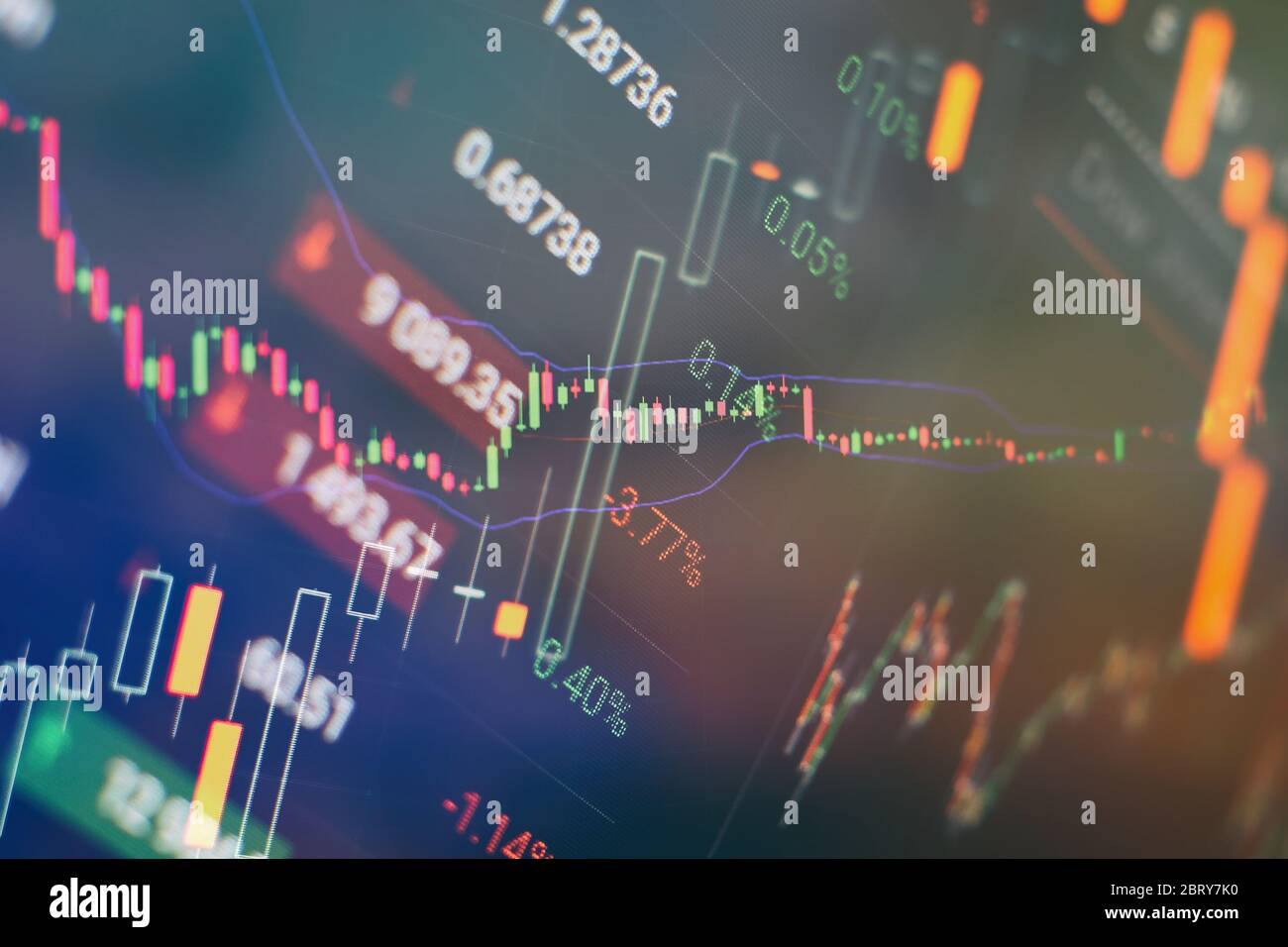 The Forex graph chart on the digital screen. Sustainable portfolio ...