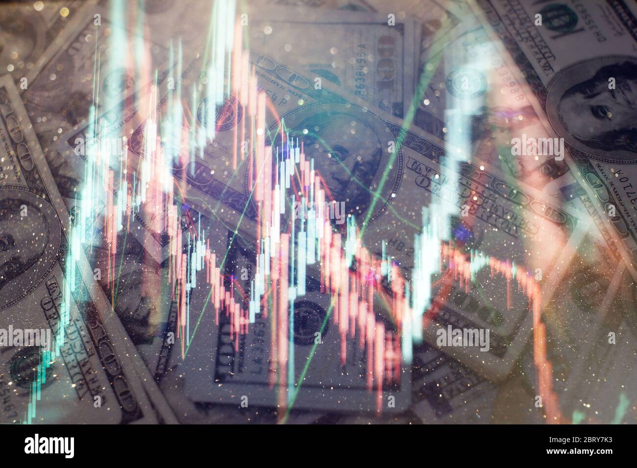 The Forex graph chart on the digital screen. Sustainable portfolio ...