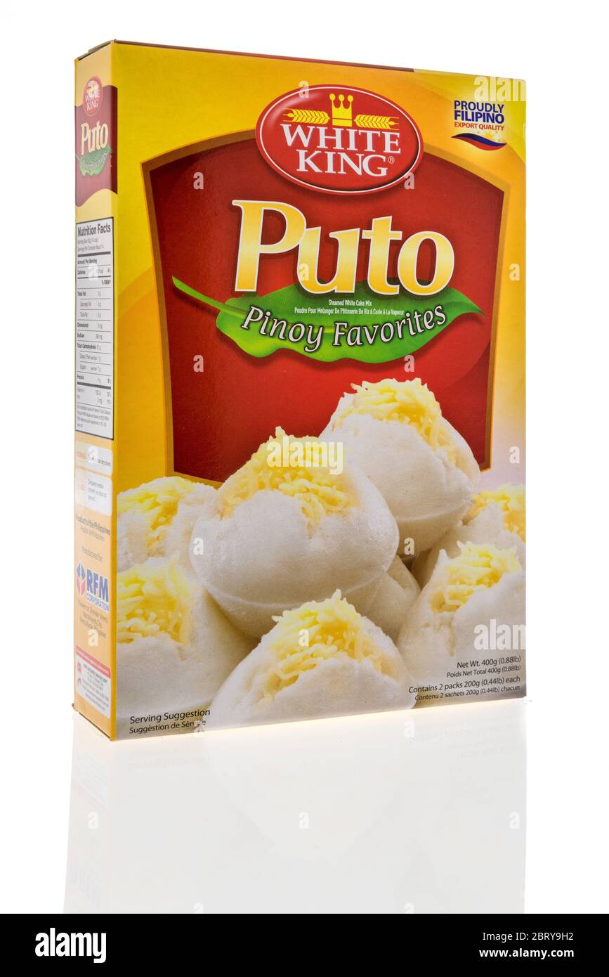 Winneconne, WI - 15 May 2020: A package of White King Puto steamed ...