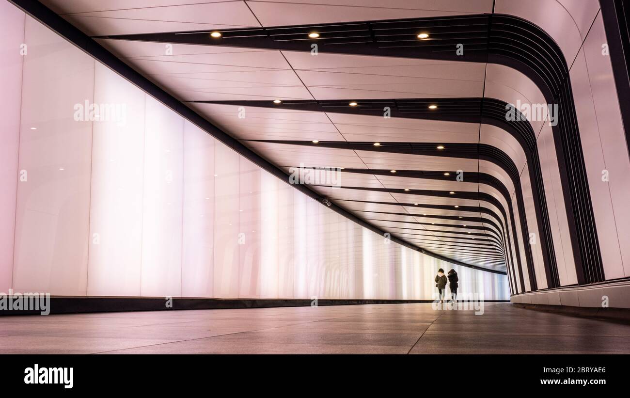 Futuristic Footpath. Abstract modern architecture of an underground ...