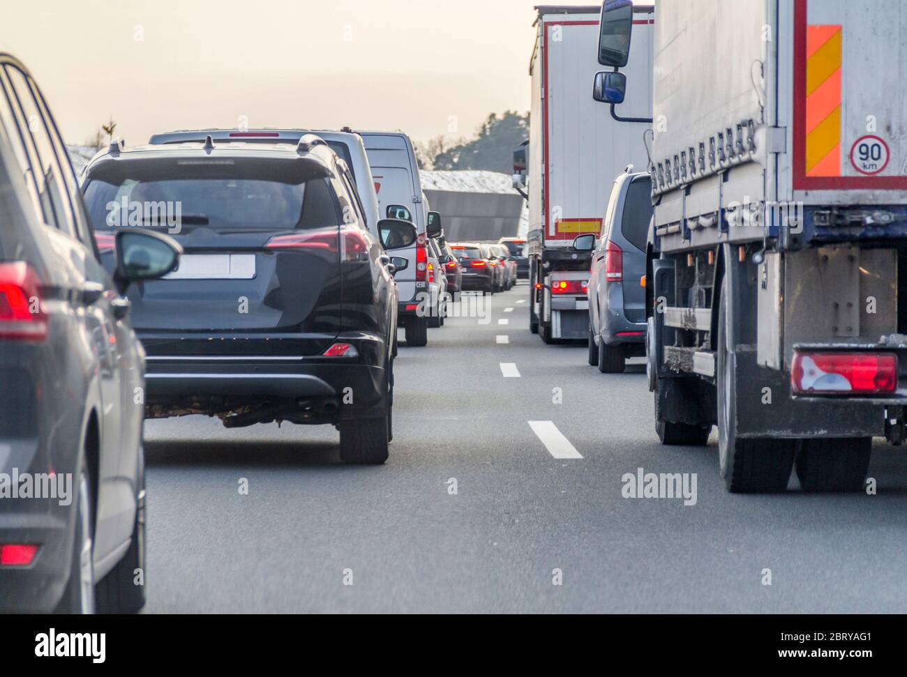 crowded road scenery on a highway Stock Photo - Alamy