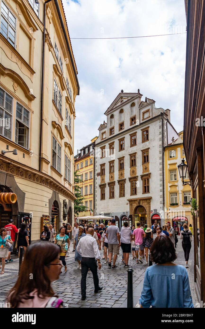 Architecture and cityscape street of Prague in Czech Republic Stock ...
