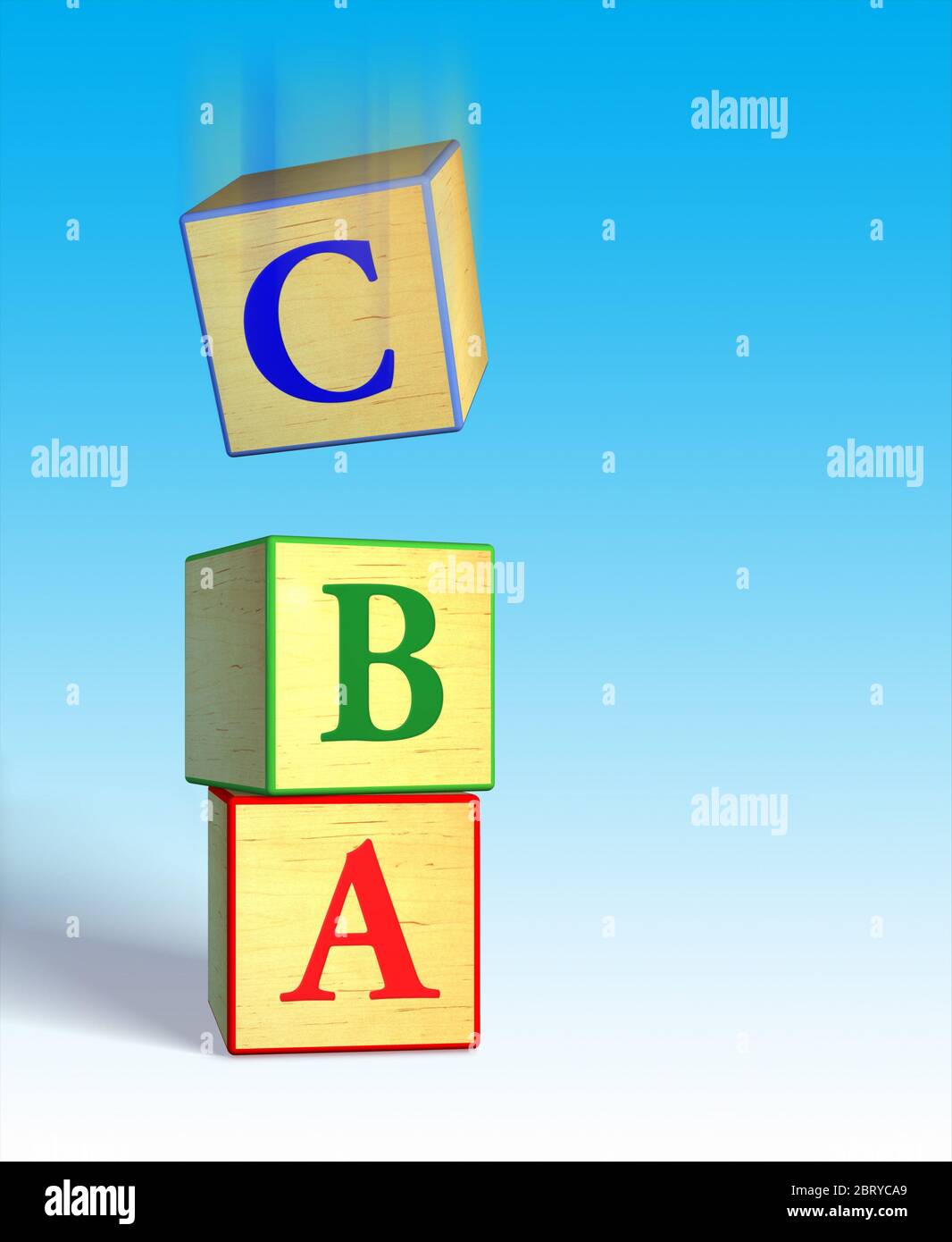 Letters on wooden cubes. Digital illustration Stock Photo - Alamy