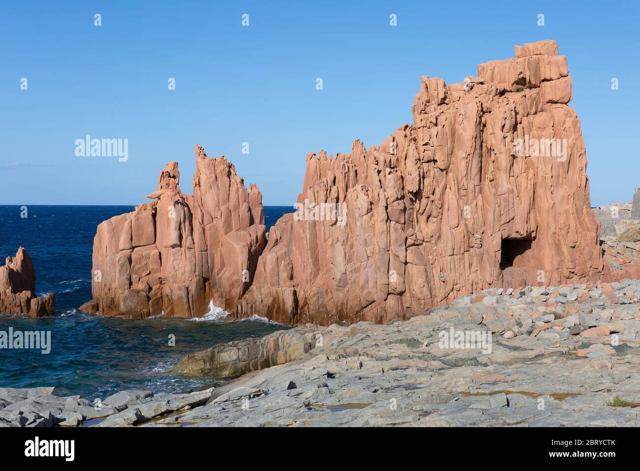Sardinia Coastline: Typical Red Rocks and Cliffs near Sea in Arbatax ...