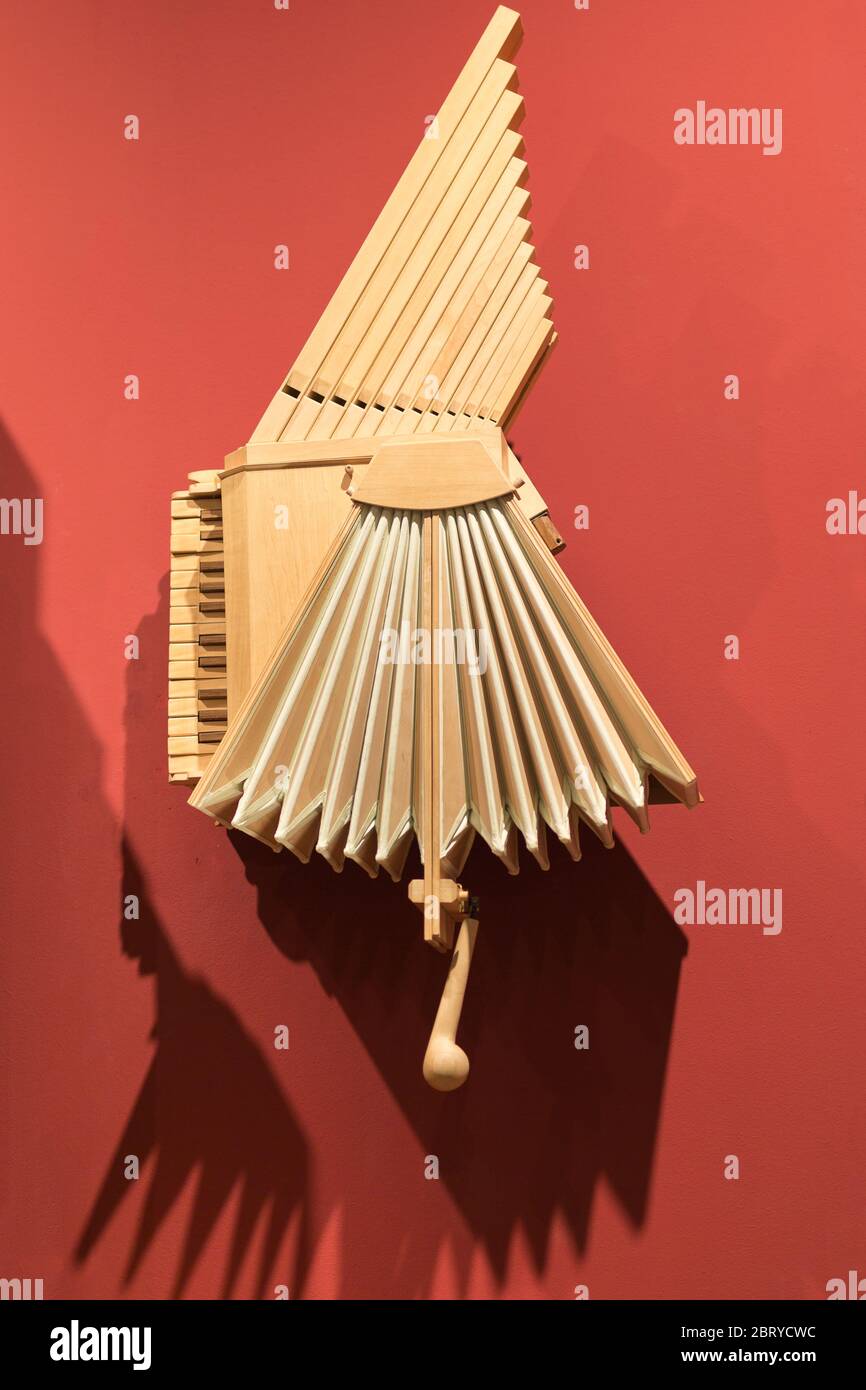 Leonardo Da Vinci Musical Instrument Wooden Continuos Organ Stock Photo ...