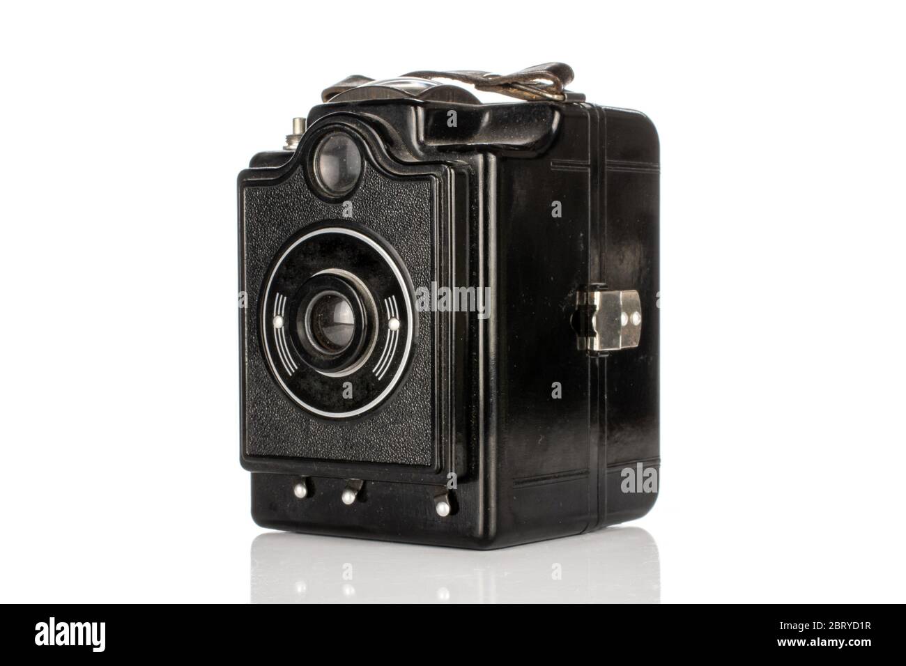 One whole vintage camera box isolated on white background Stock Photo ...