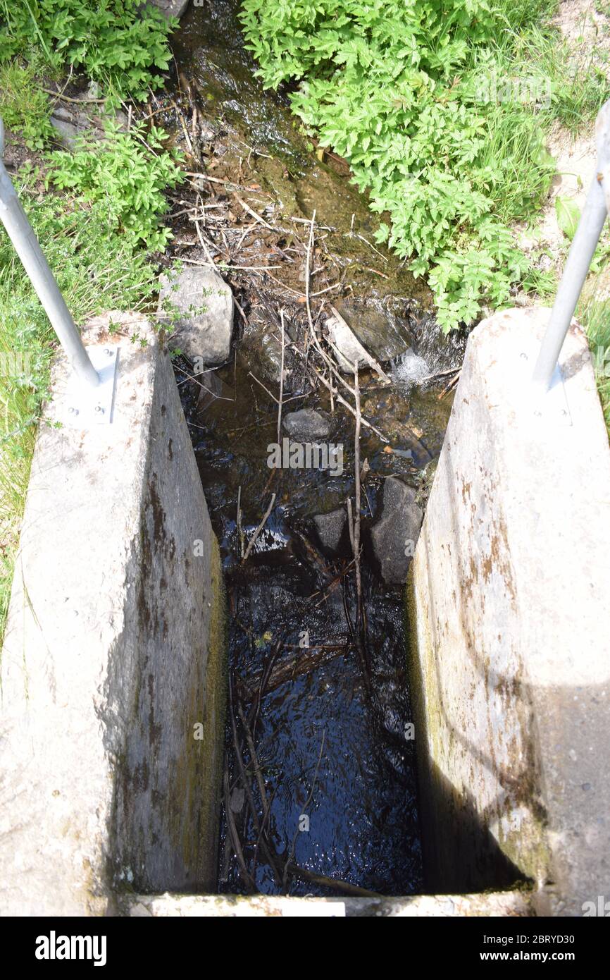 small stream running into a lake Stock Photo - Alamy