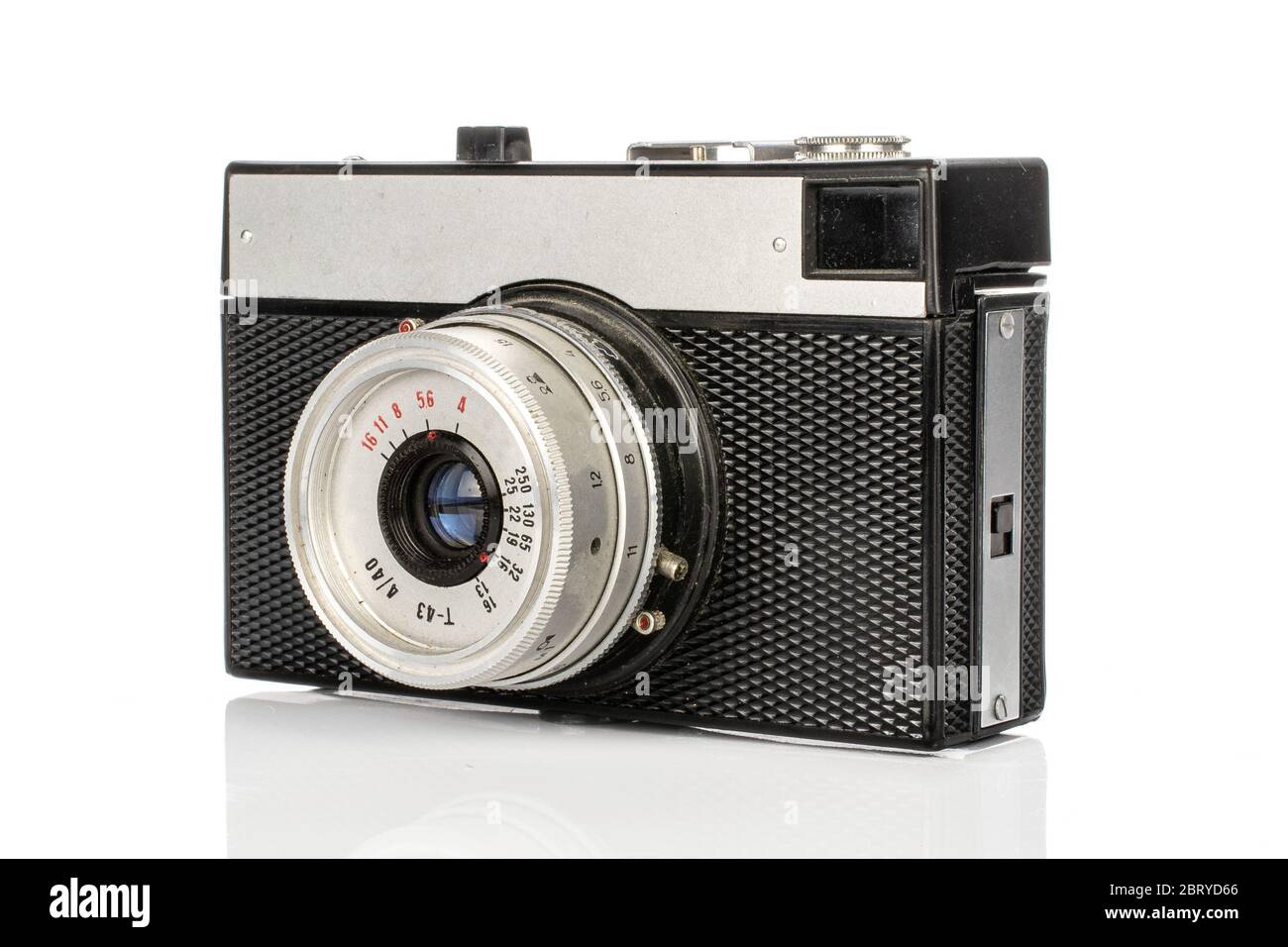 One whole old vintage camera isolated on white background Stock Photo ...