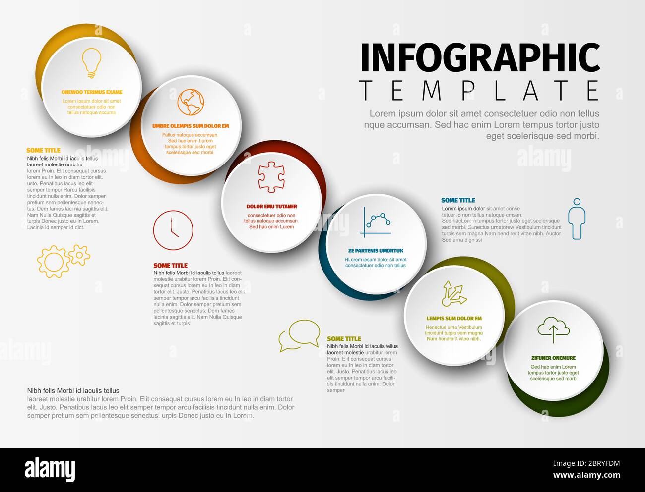 Vector Minimalist colorful Infographic report template with circle ...