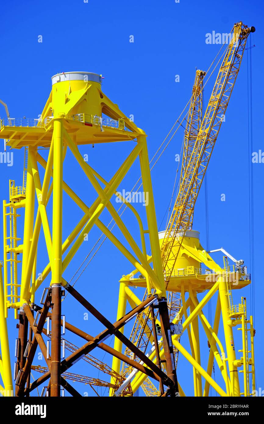 Wind Turbine structures awaiting completion and transporting at ...