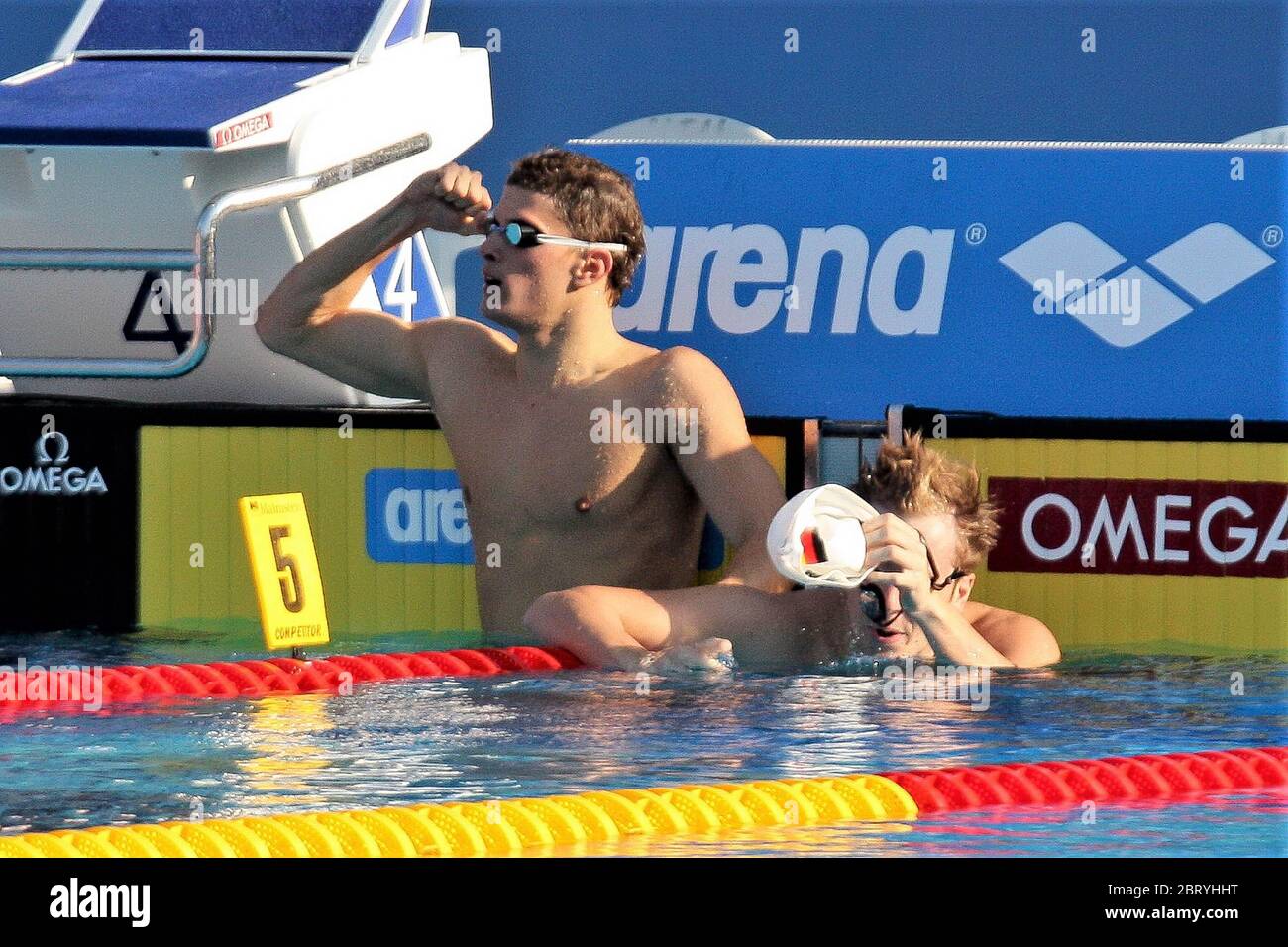 Daniel Gyurta of Hongrie and Marco Koch of Germany During Finale 200 M ...