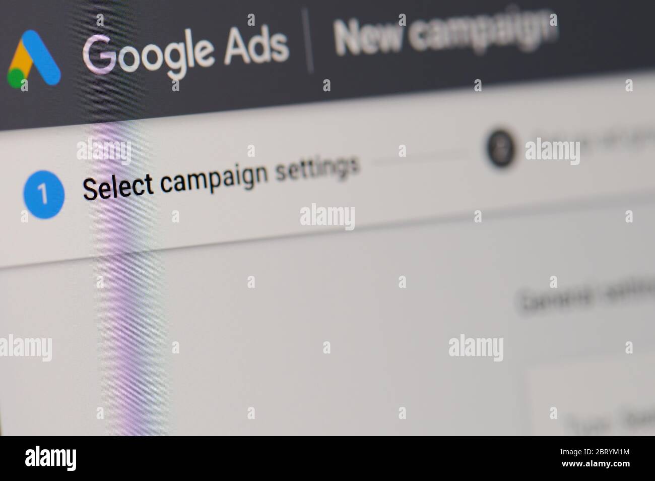 New-York , USA - May 22 , 2020:Creating google ad campaign main page ...