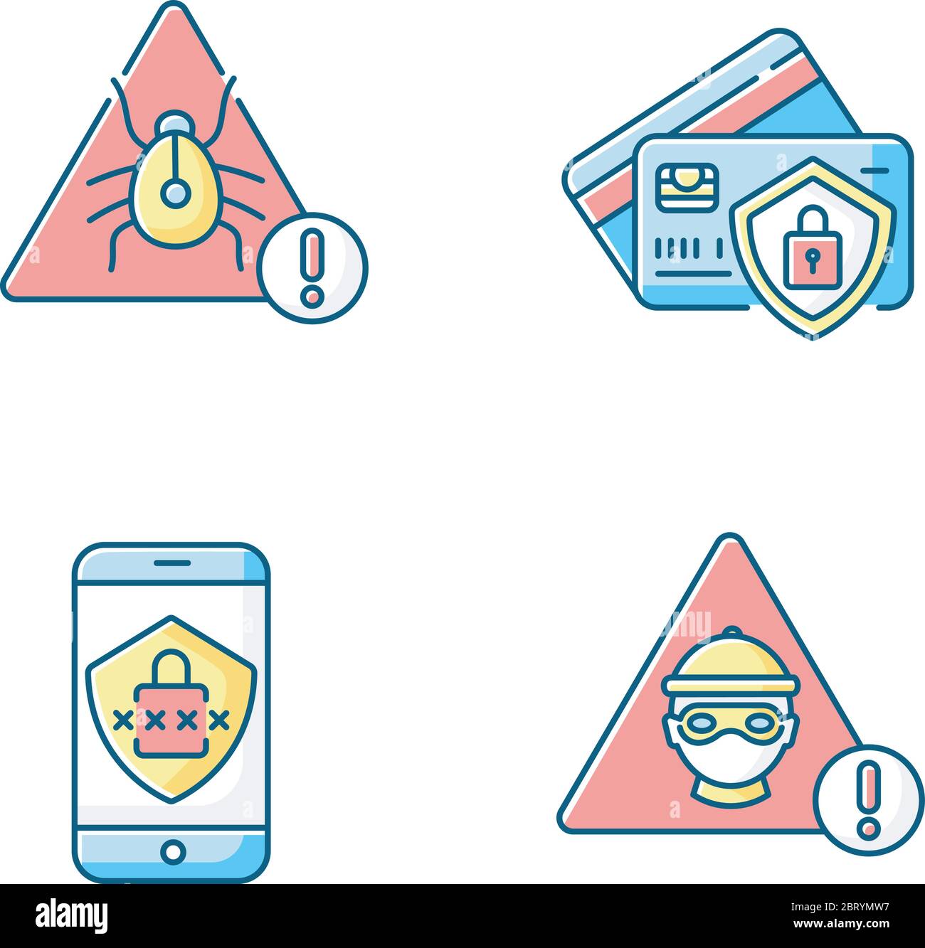 Cybersecurity RGB color icons set Stock Vector Image & Art - Alamy