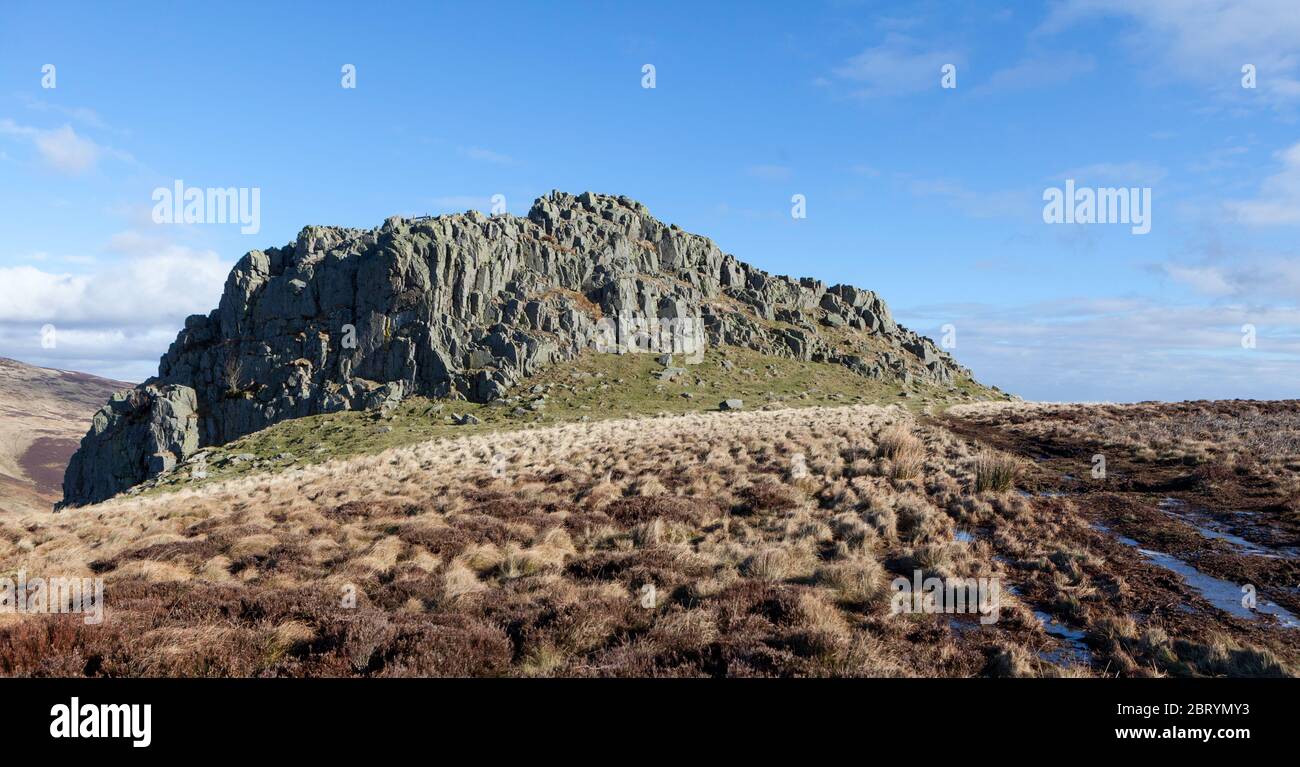 Housey Crags, an impressive granite outcrop in the Ceviot Hills ...