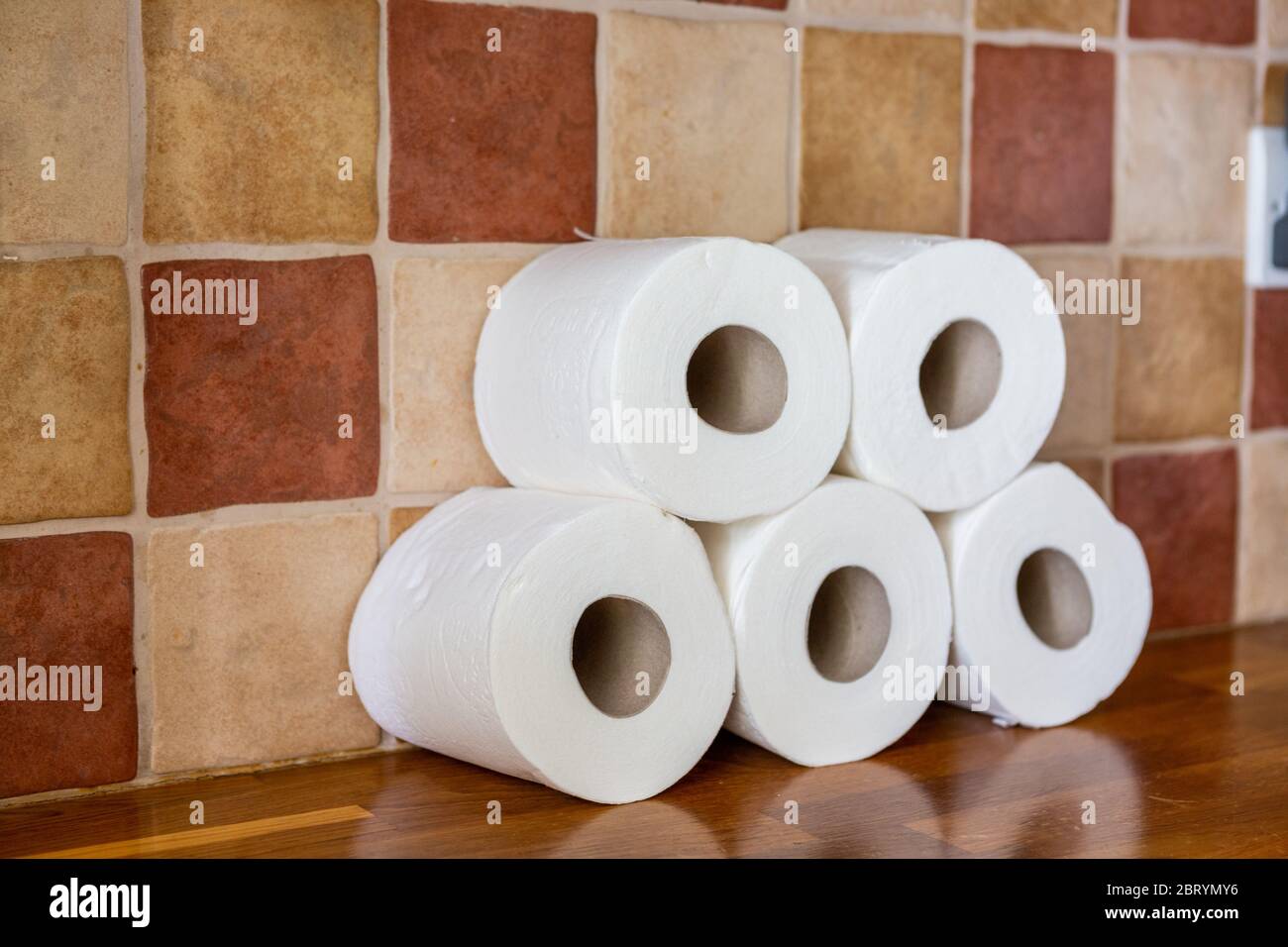 Toilet rolls, a stack of toilet paper Stock Photo - Alamy