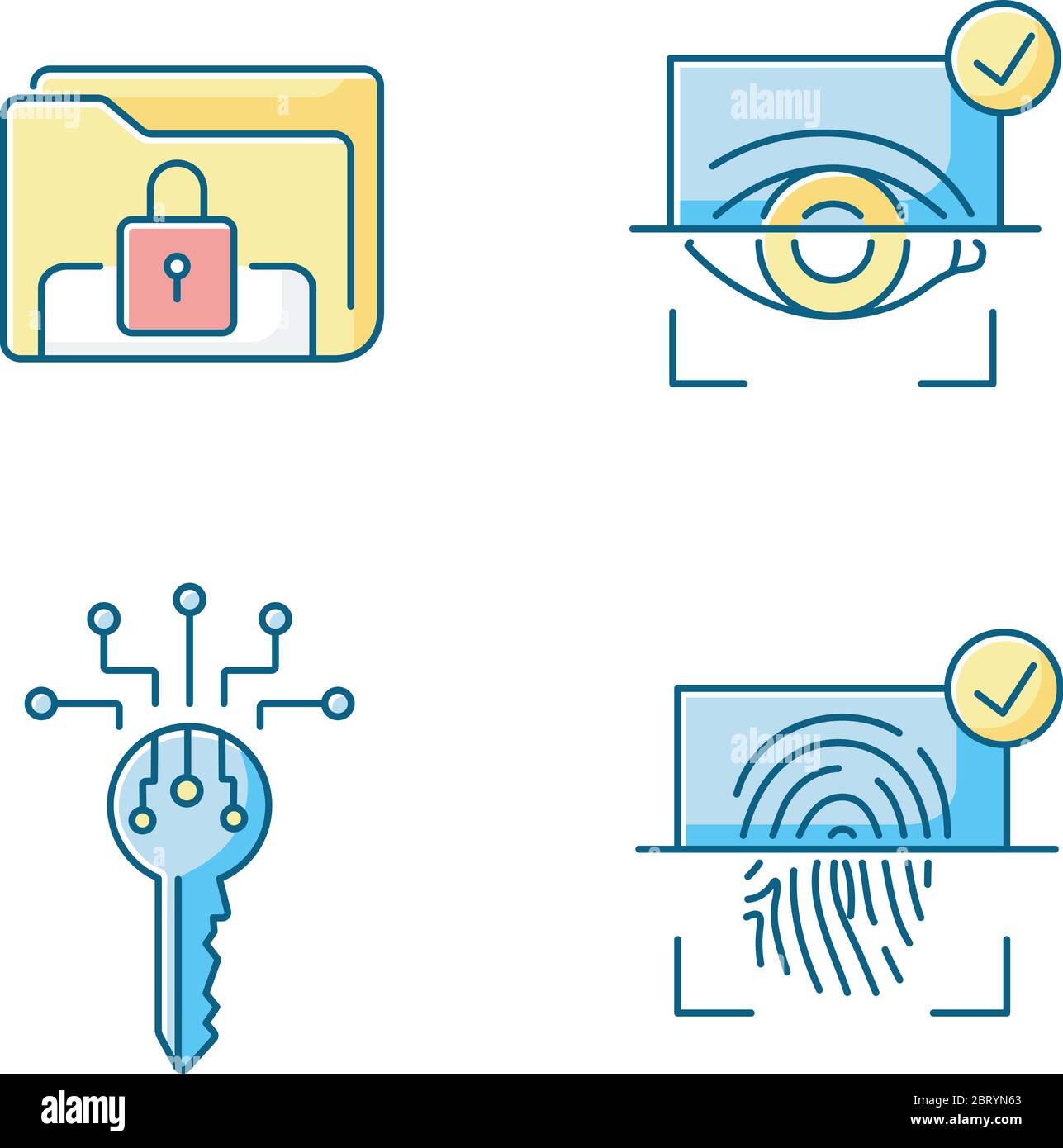 Personal information protection RGB color icons set Stock Vector Image ...