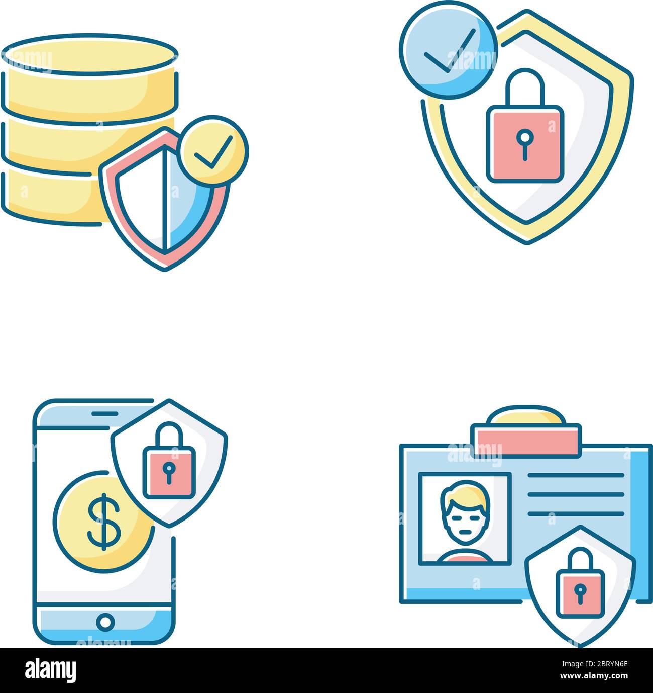 Cybersecurity RGB color icons set Stock Vector Image & Art - Alamy