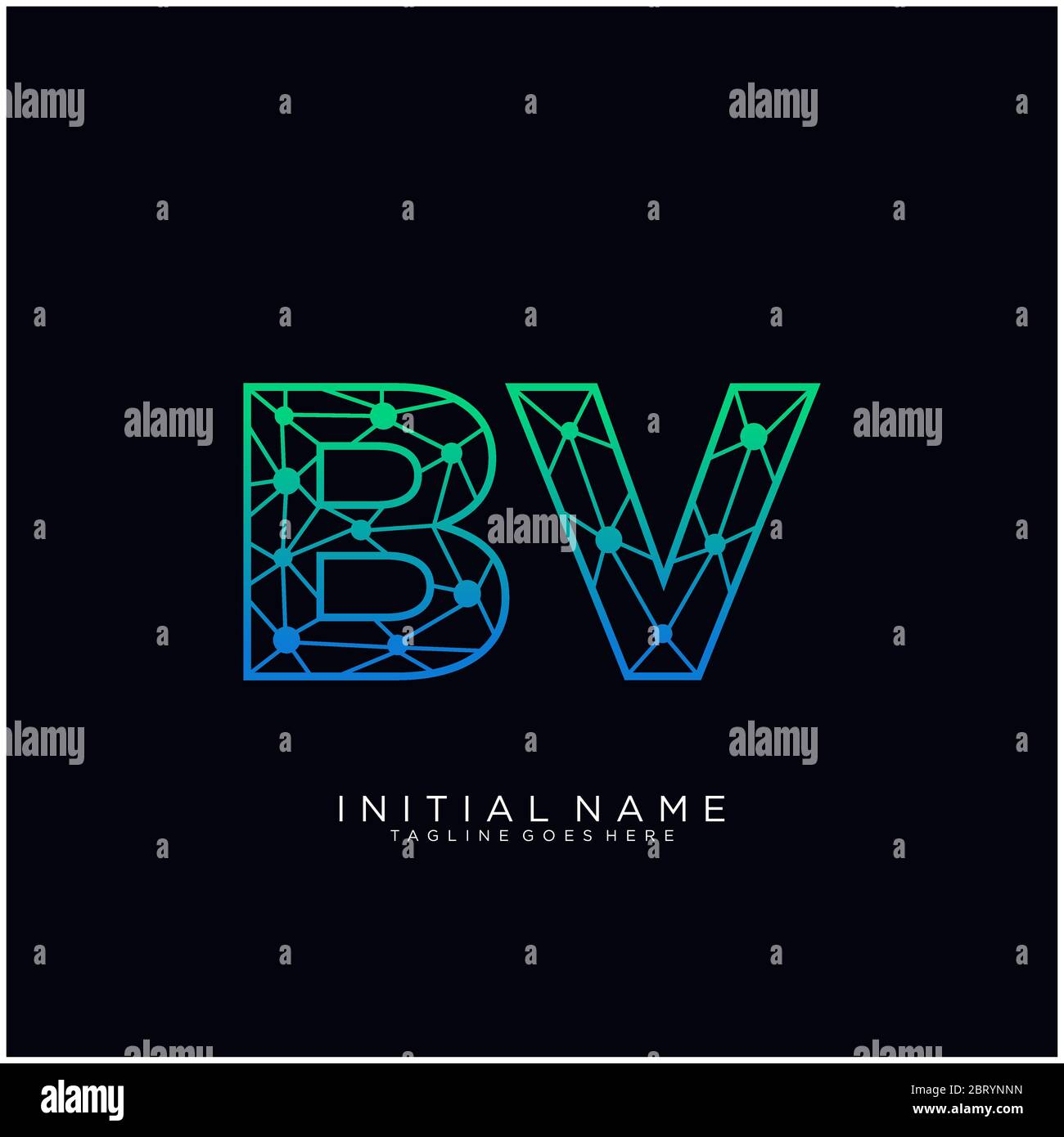 Initial logo bv vector vectors hi-res stock photography and images - Alamy