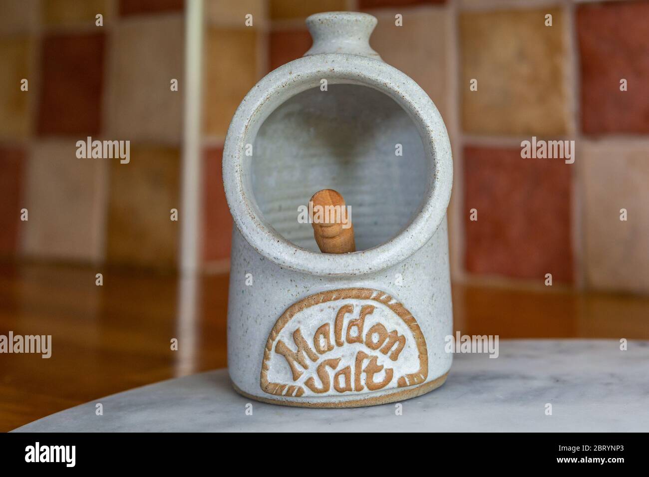 Maldon Salt, decorative Maldon sea salt ceramic pot Stock Photo - Alamy