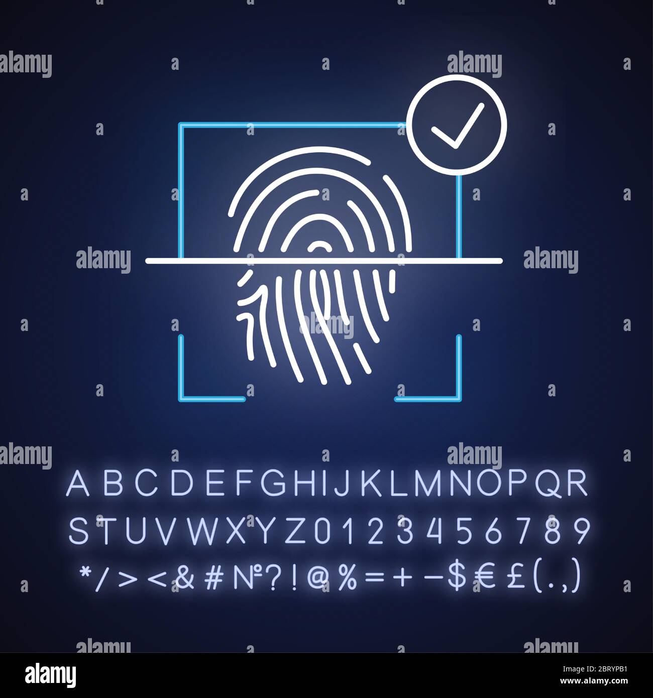 Finger print scanner neon light icon Stock Vector Image & Art - Alamy