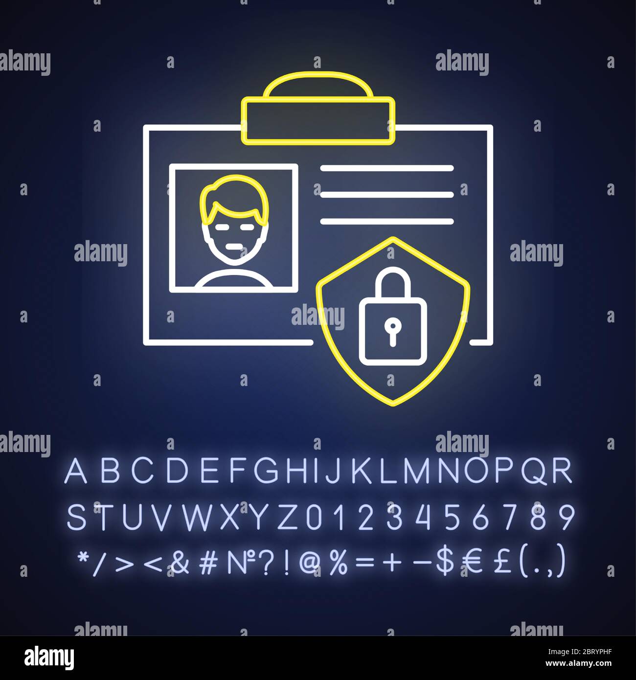 ID security neon light icon Stock Vector Image & Art - Alamy