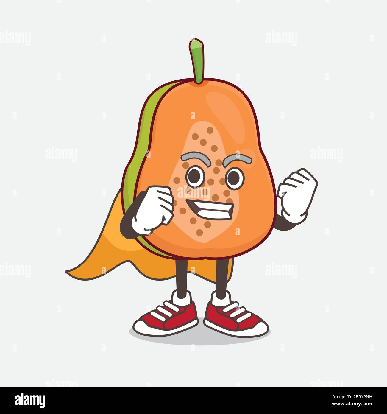 An illustration of Papaya Fruit cartoon mascot character dressed as a ...