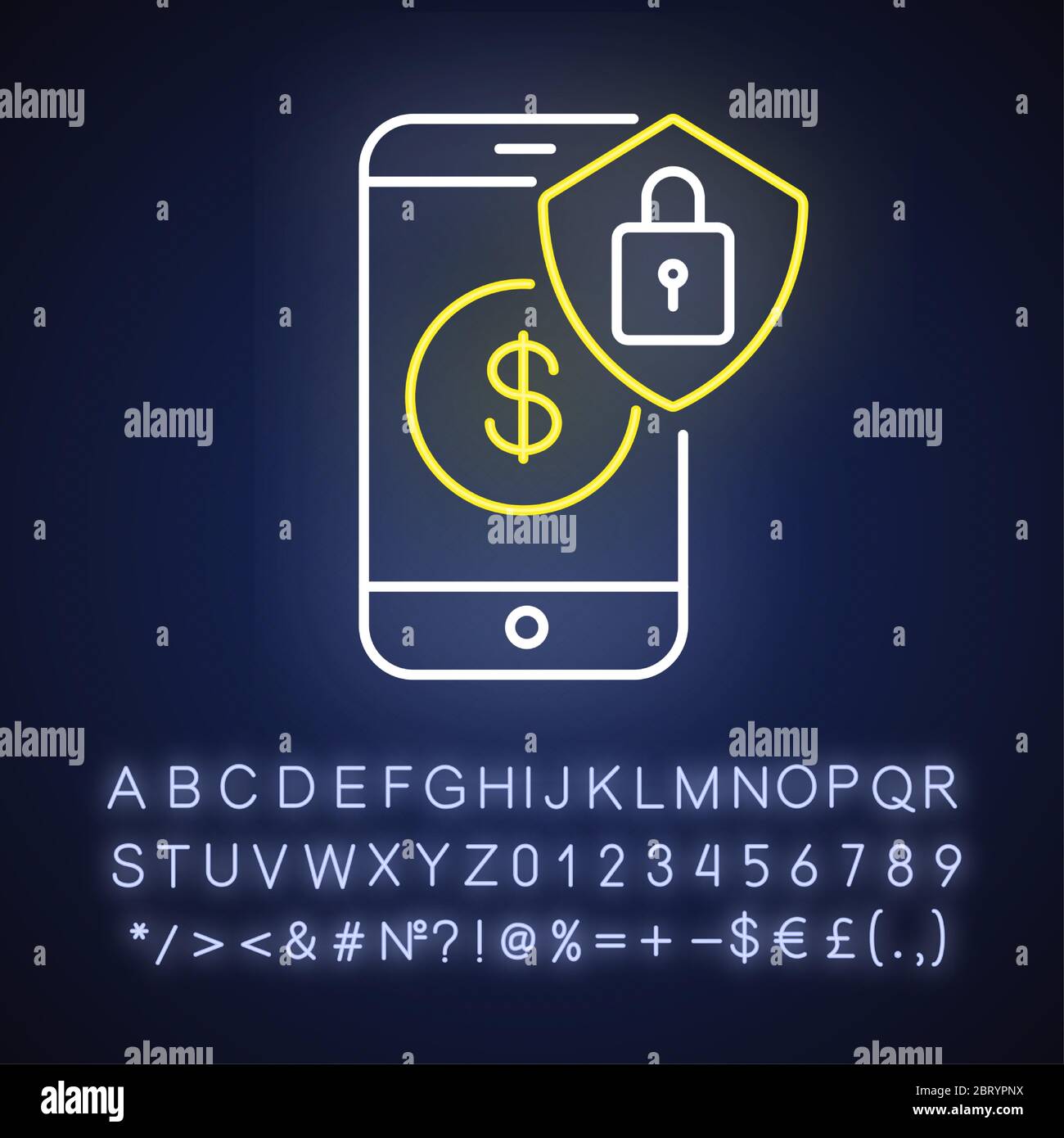 Online banking security neon light icon Stock Vector Image & Art - Alamy