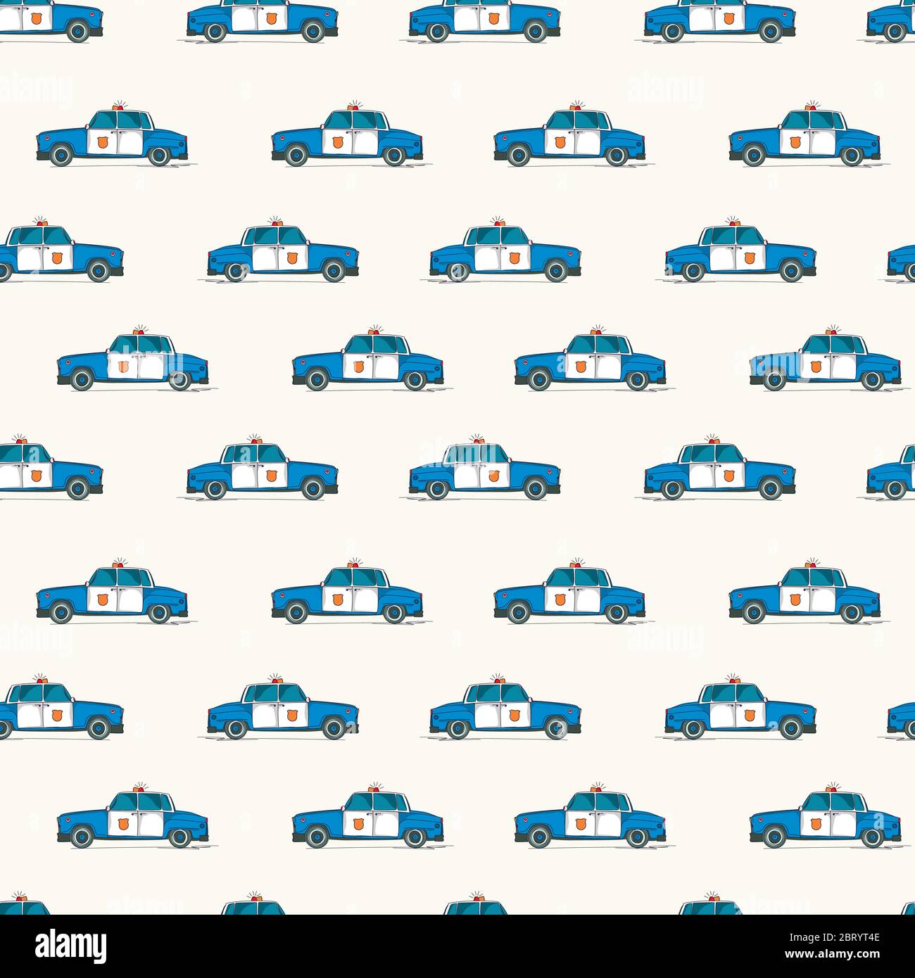 Police cars children drawing repeating pattern for decor Stock Vector ...