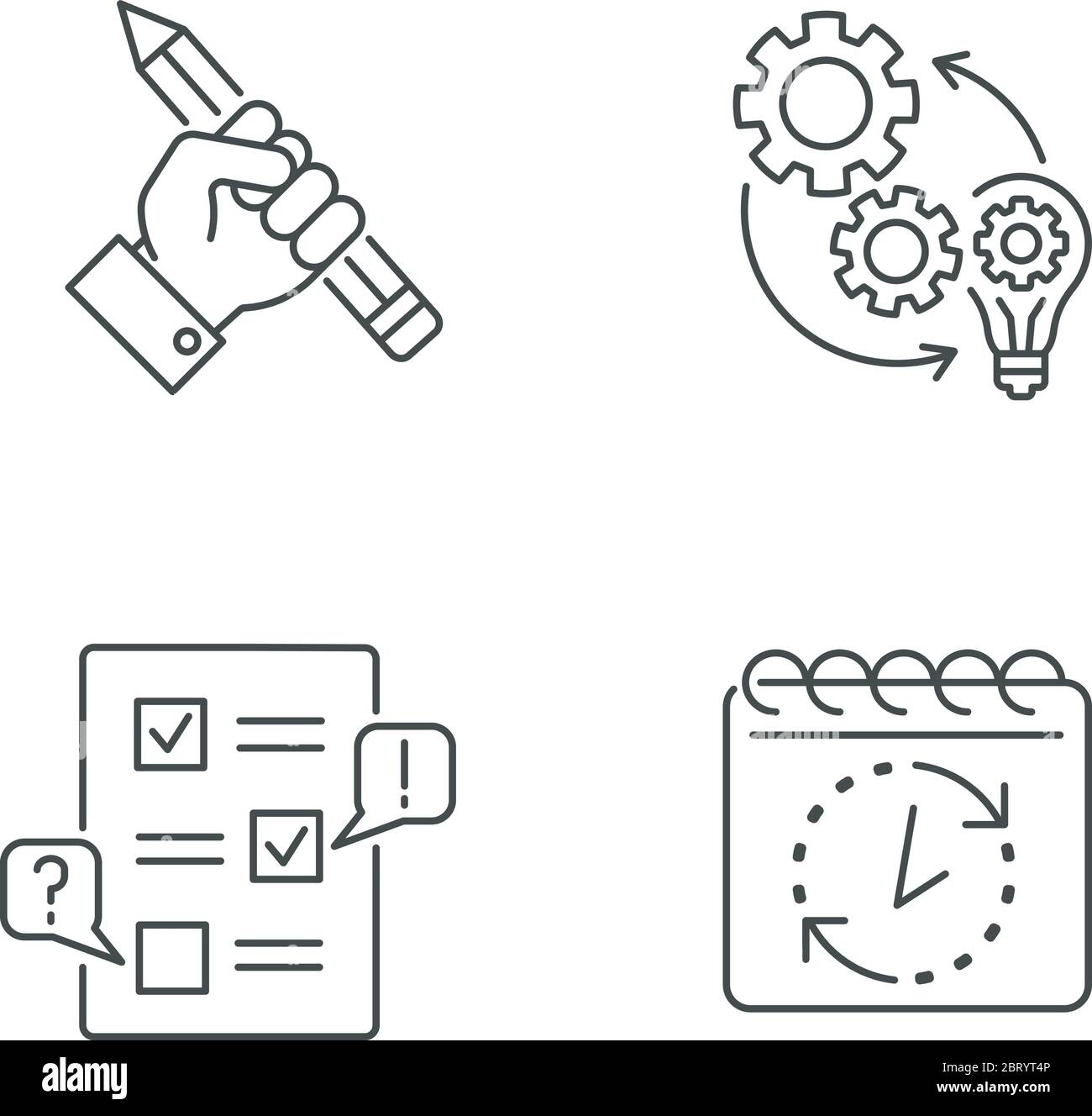 Technical project pixel perfect linear icons set Stock Vector Image ...