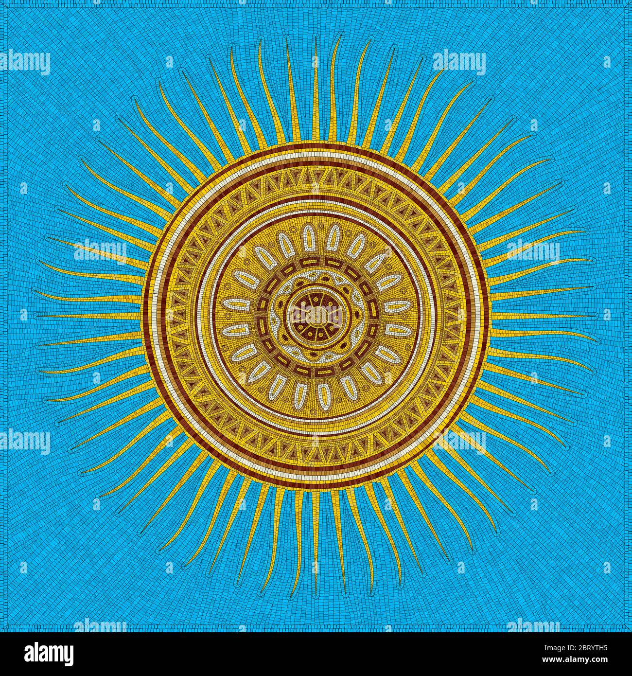 Tribal sun vector mosaic over blue Stock Vector Image & Art - Alamy