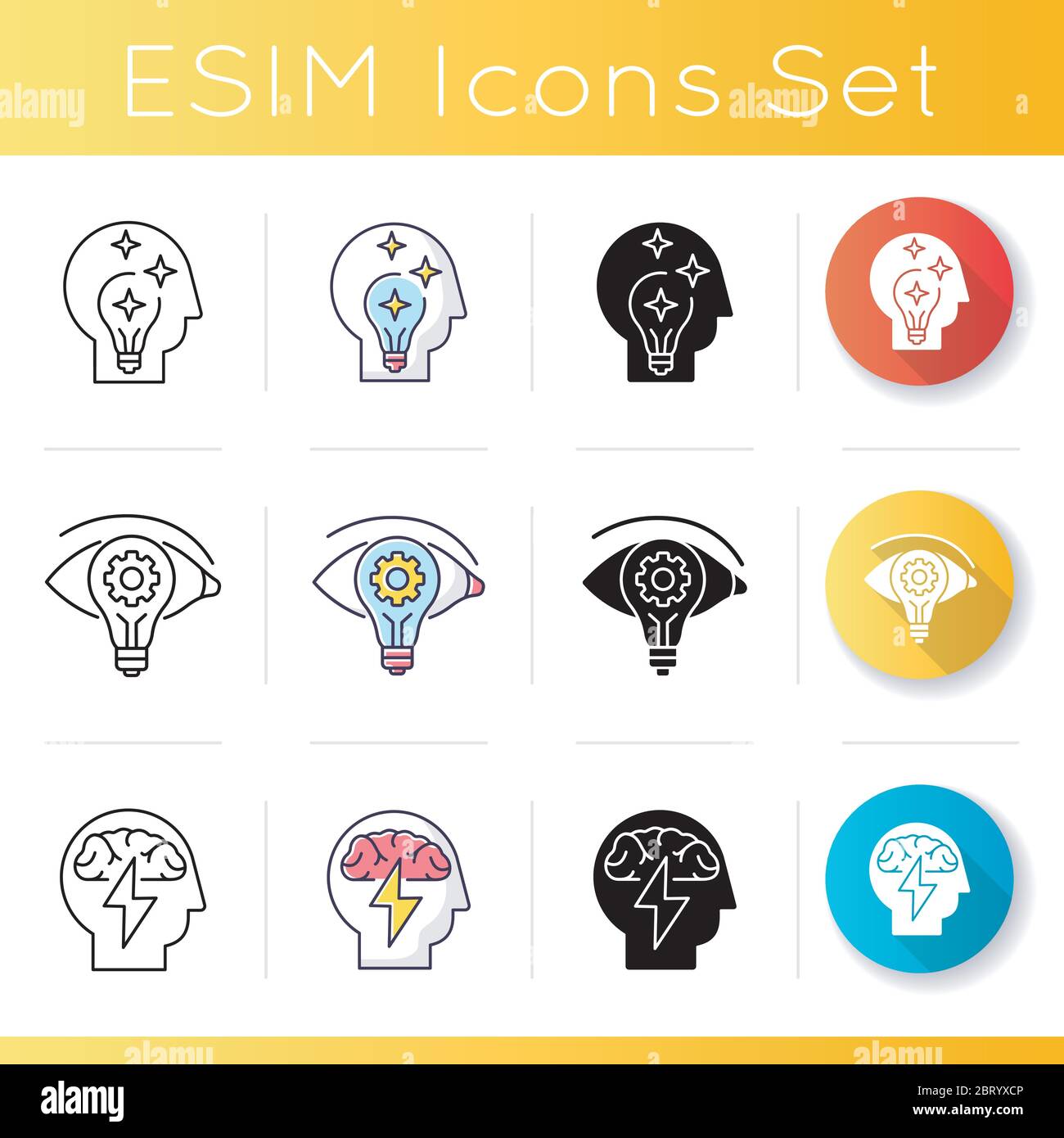 Innovative thinking icons set Stock Vector Image & Art - Alamy