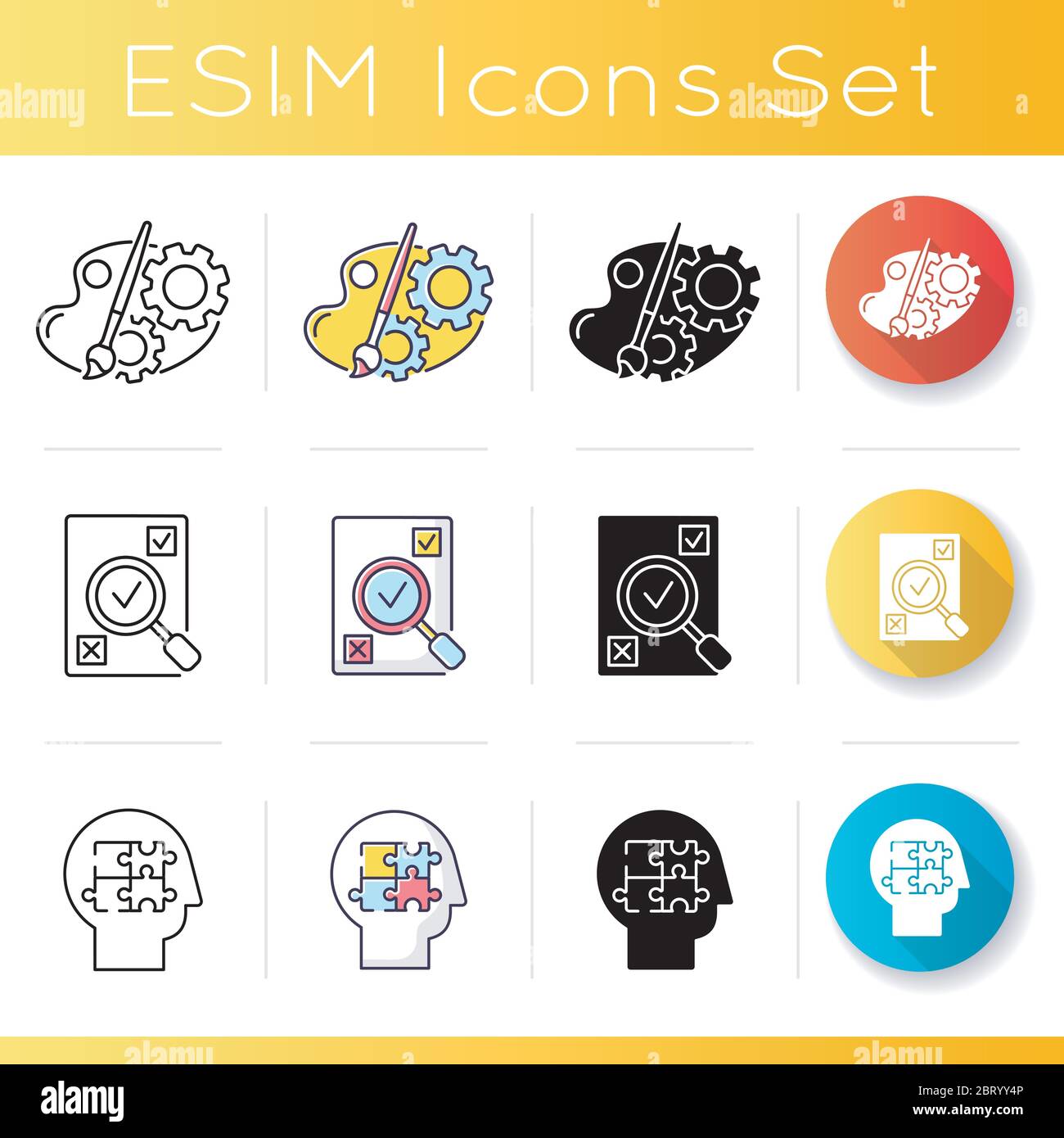Logical mind icons set Stock Vector Image & Art - Alamy