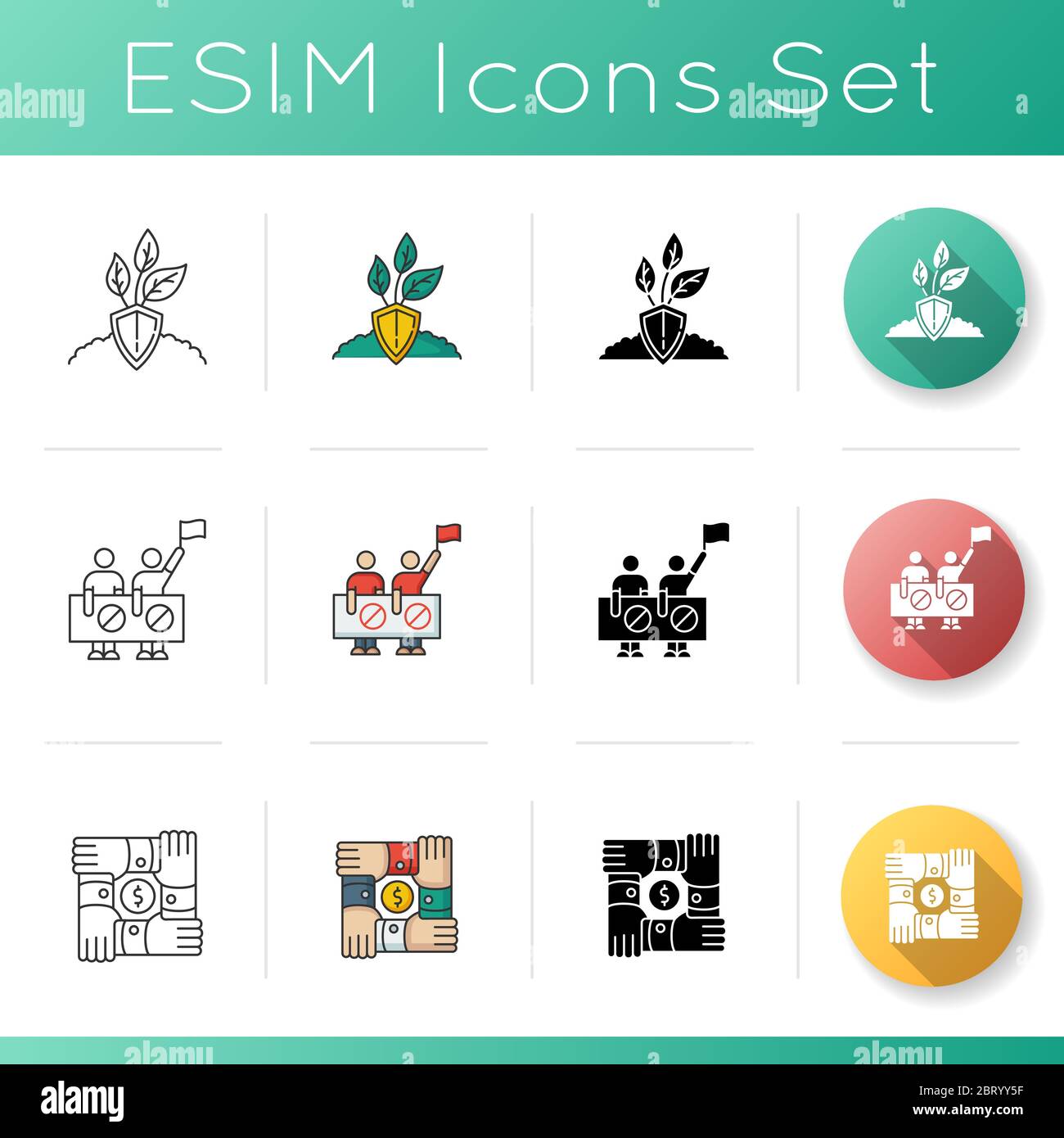 Demonstration icons set Stock Vector Image & Art - Alamy