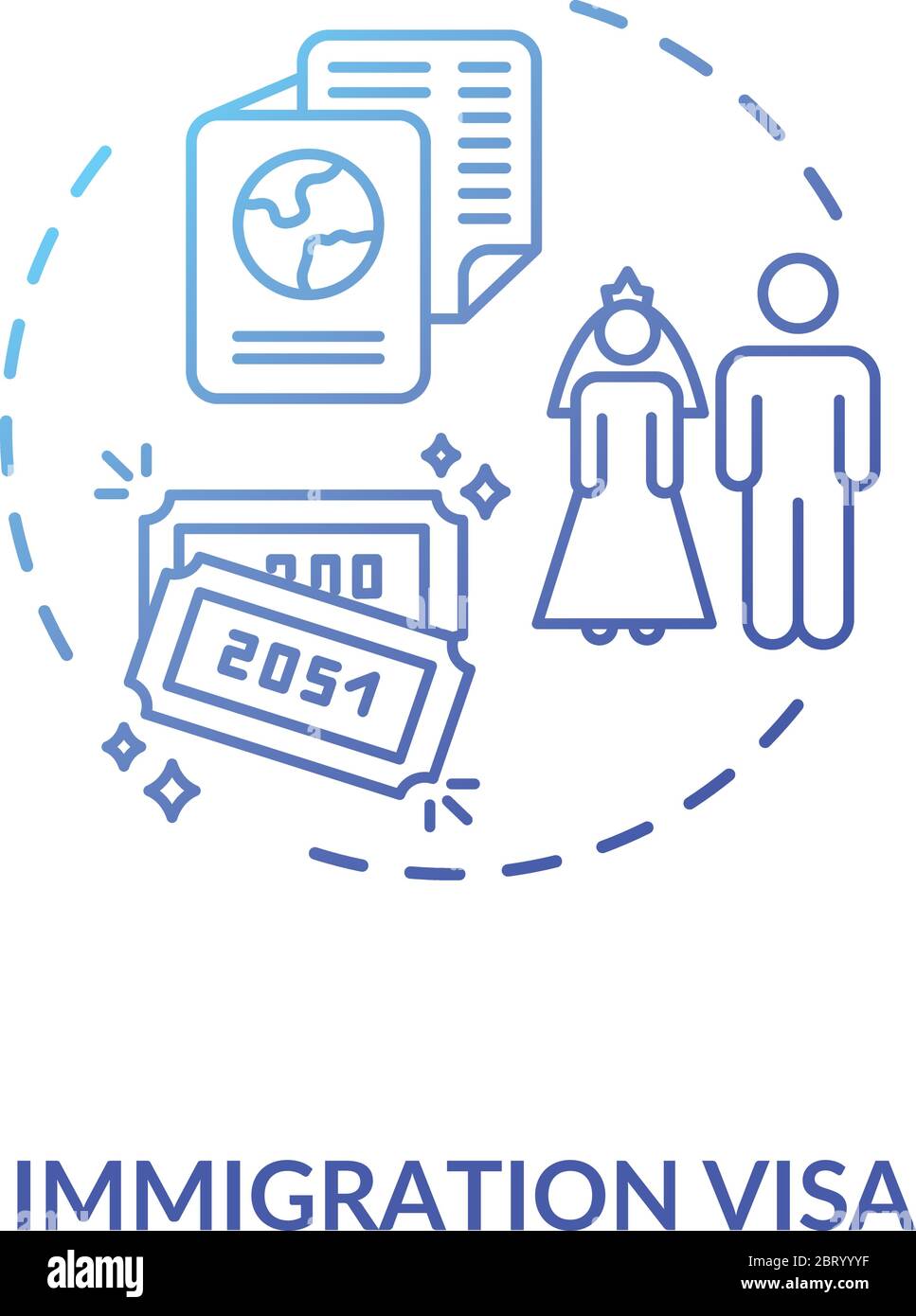 Immigration visa concept icon Stock Vector Image & Art - Alamy