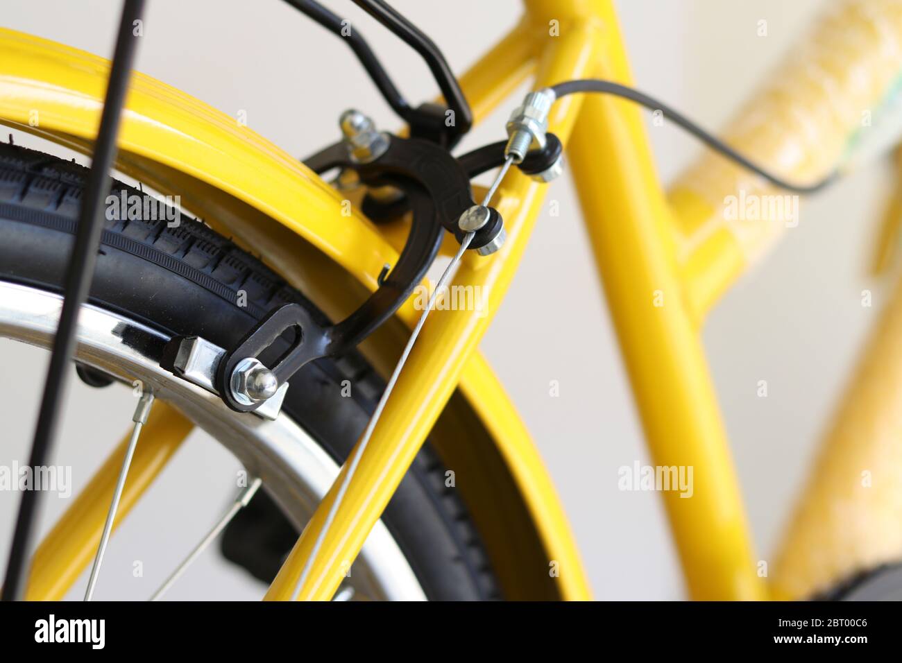 Bicycle brake system of rear wheels for slow speed Stock Photo - Alamy