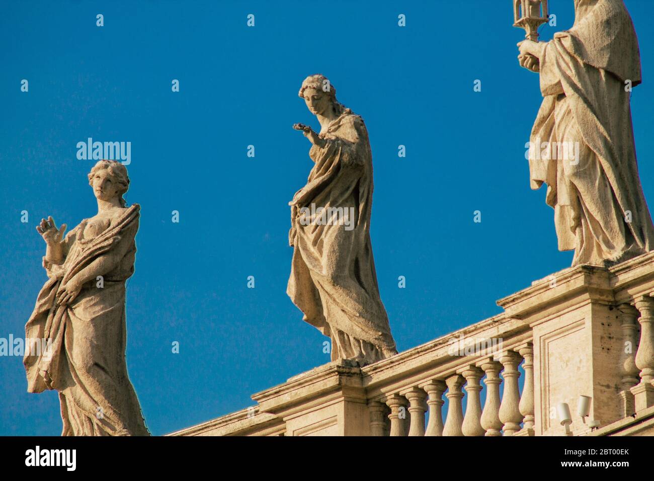 Vatican City Italy October 18, 2019 View of marble statues located at ...