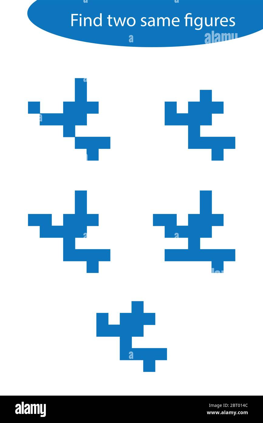 Find two identical figures, fun education game for children, preschool ...
