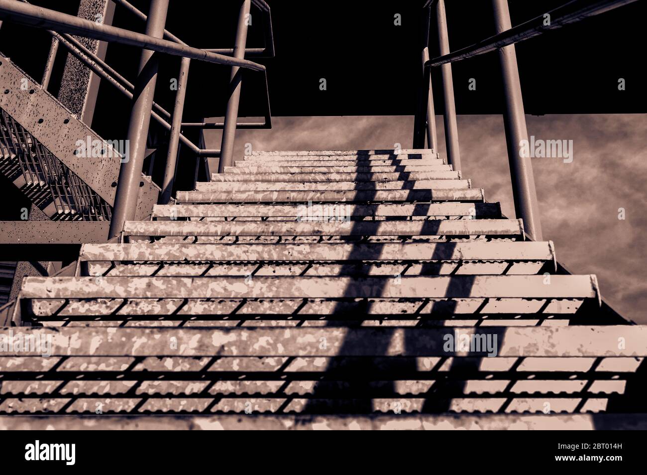 Industrial metal stairs. Metal stairs or steps or staircase. Industrial ...