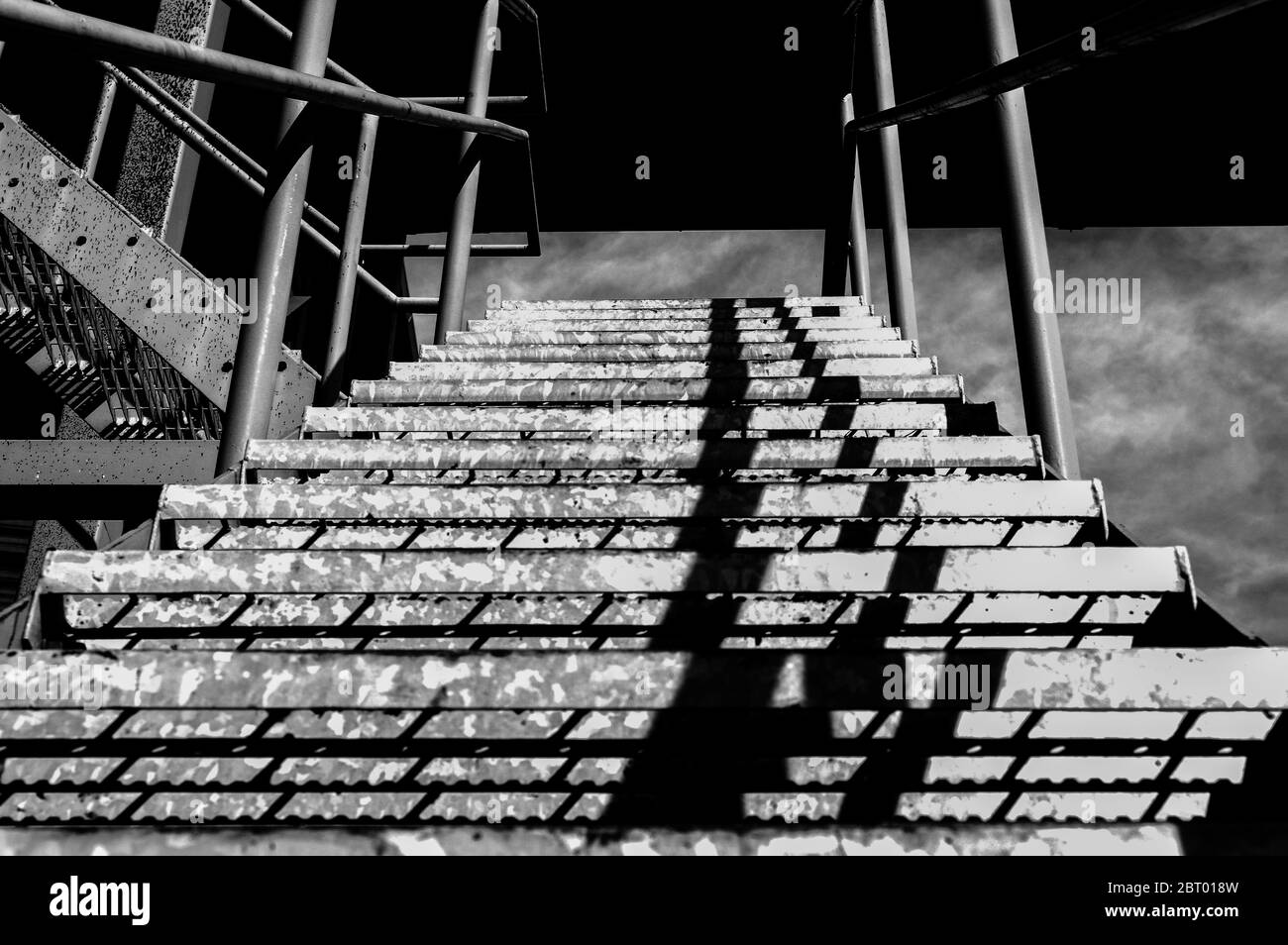 Industrial metal stairs. Metal stairs or steps or staircase. Industrial ...